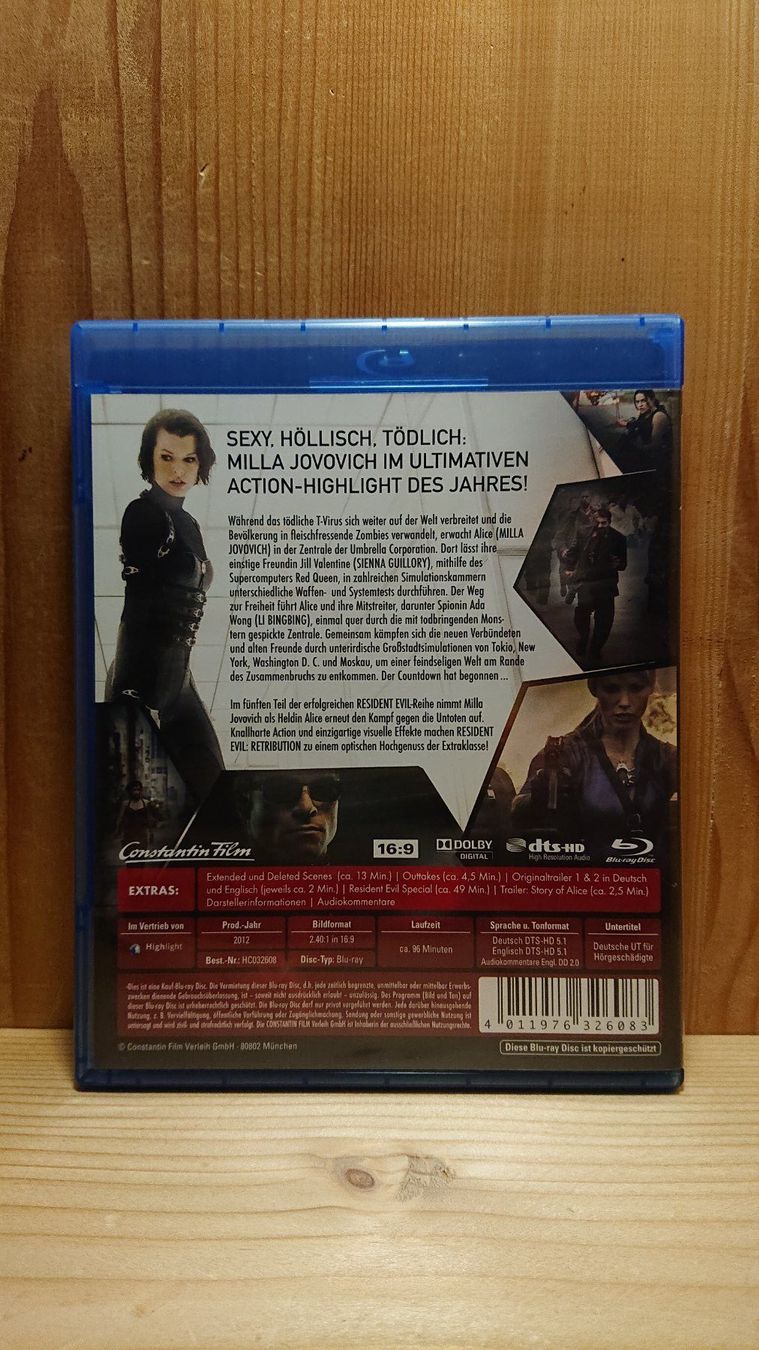 RESIDENT EVIL Retribution Blu-Ray (Gebraucht) in Wilderswil für CHF 2.9 ...