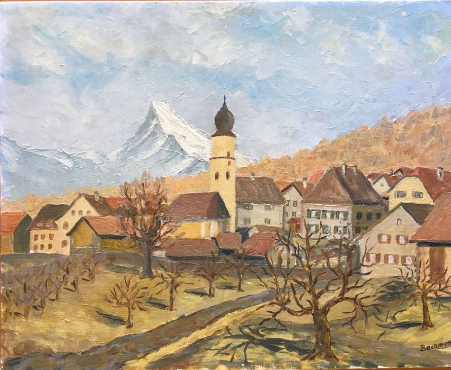Bachmann, grosses Ölgemälde, 1982, Jenins (Gebraucht) in Frauenfeld für CHF 55 – mit Lieferung ...
