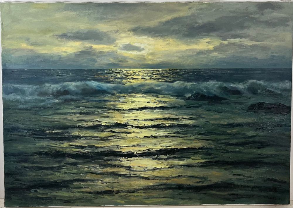 Josef Knecht (1913-?) Meeres Ansicht Gemälde (Gebraucht) in Root für ...