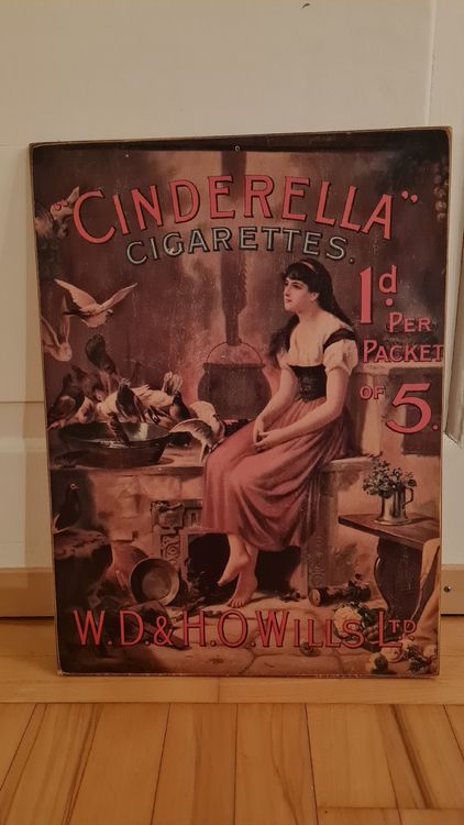 Antikes Cinderella Cigarettes Werbeschild Holz (Gebraucht) in Staefa ...