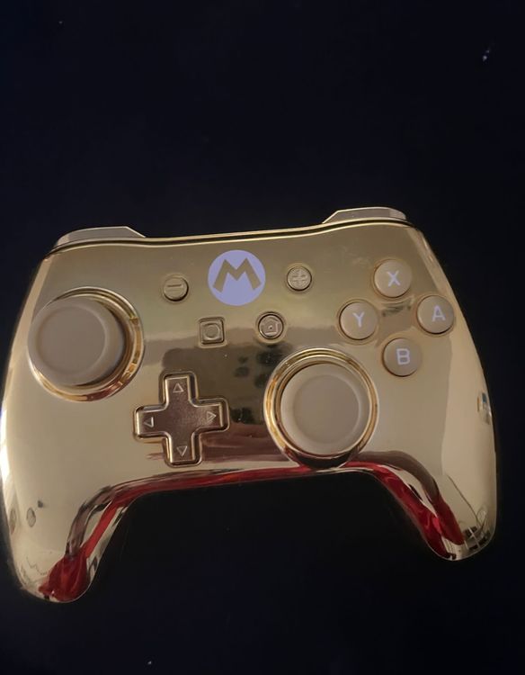 Nintendo Switch PowerA Wired Pro Controller Gold Mario (Gebraucht) in ...