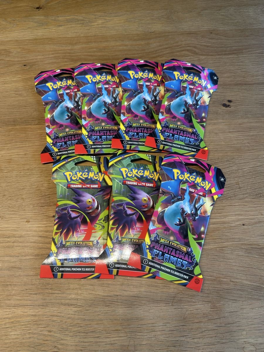 7 x Pokémon Booster MEGA EVOLUTION phantasmal flammes (Neu und ...