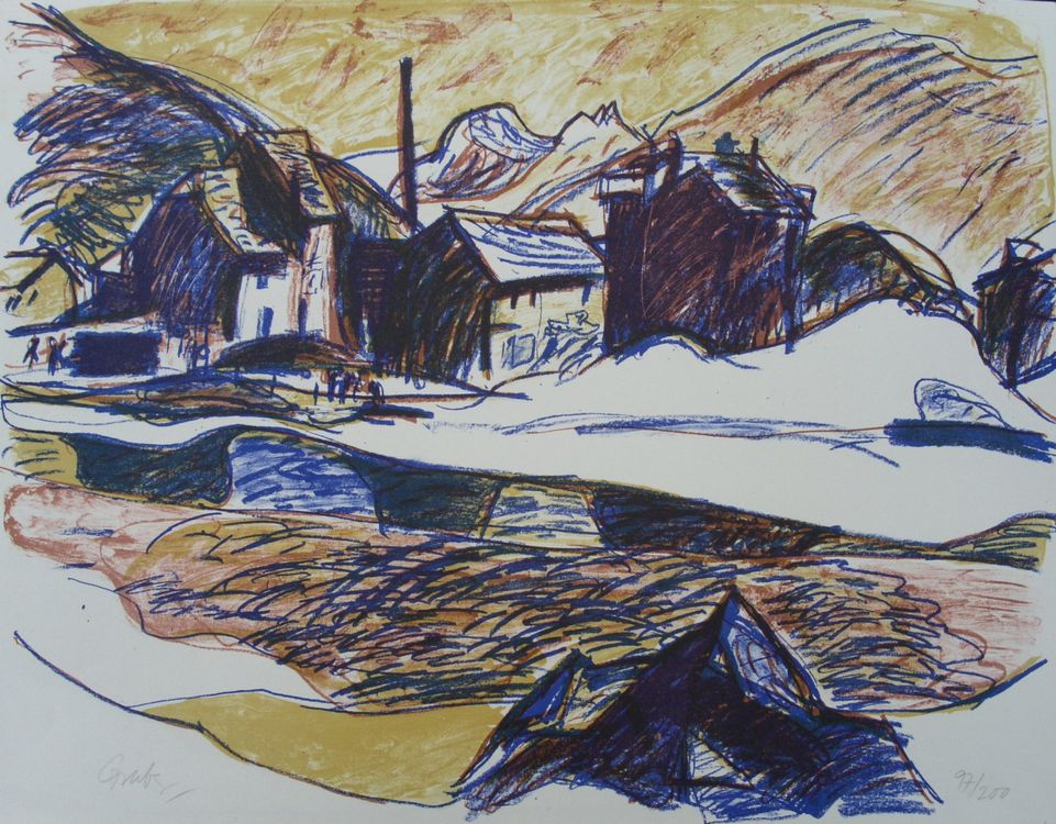 Hannes Gruber Litho Grevasalvas Engadin num. signiert (Gebraucht) in Cavigliano für CHF 28 – mit ...