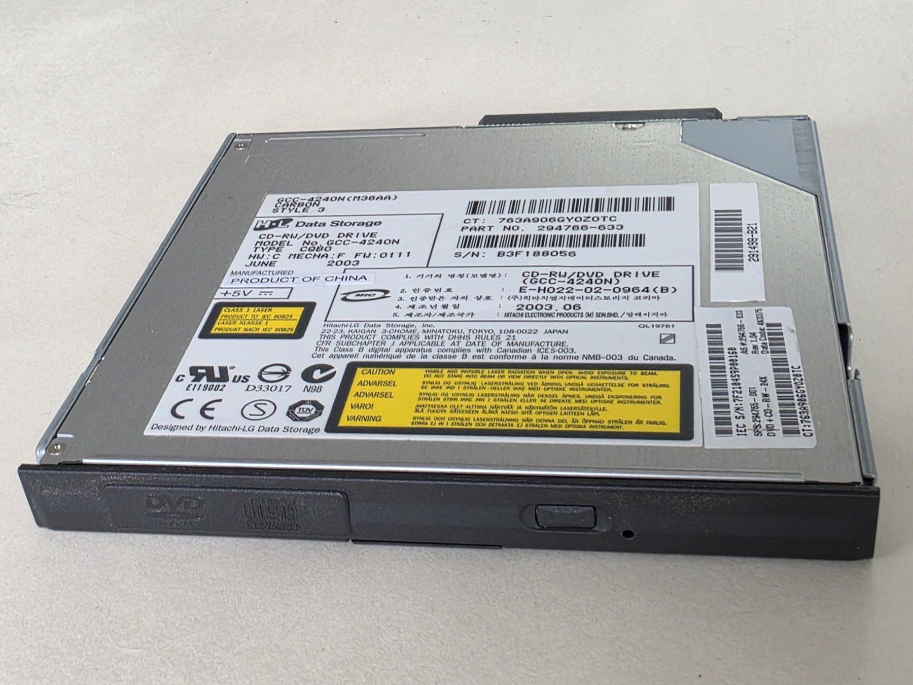 LG/HLDS GCC‑4240N Slim CD‑RW/DVD – HP 294766‑633 – IDE/ATAPI (Gebraucht ...