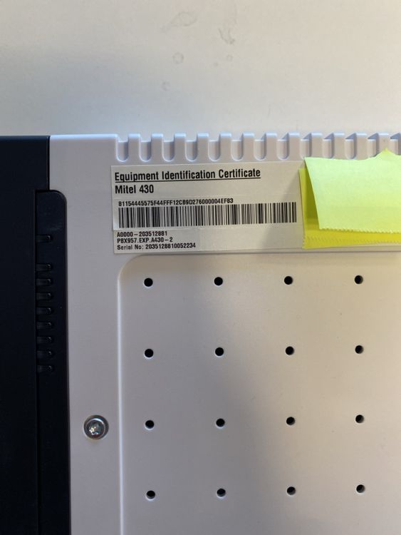 Equipment Identification Certificate Mitel 430 (Gebraucht) in Meilen für CHF 51 – mit Lieferung ...