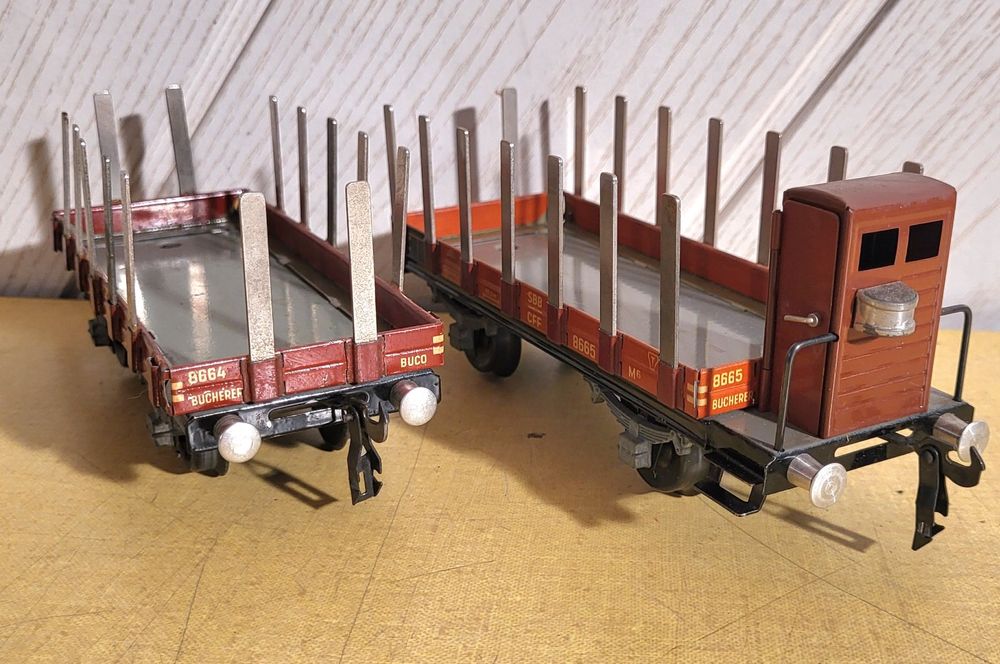 BUCO - 8664 + 8665 - SBB - 2 Stück - FLACHWAGEN M6 m. Rungen | Kaufen auf Ricardo