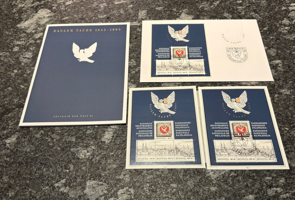 Briefmarken Helvetia Basler Taube 1845 - 1995 Ausstellung (Neu (gemäss Beschreibung)) in Birr ...