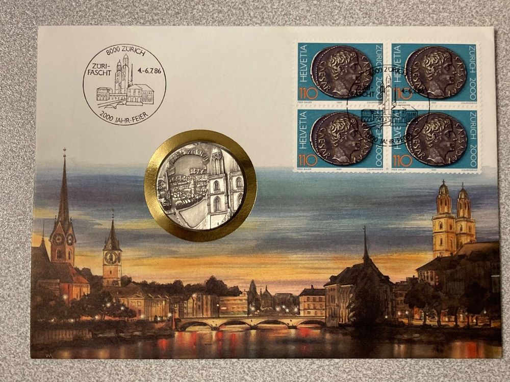 Numis, 2000 Jahre Zürich, 23g, 1986 Silber 999 | Kaufen auf Ricardo