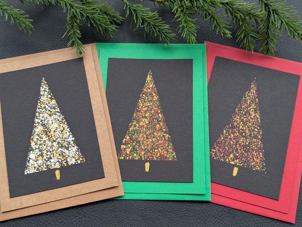 Handmade Christmas Tree Cards - Set of 3 - New (Neu und ...