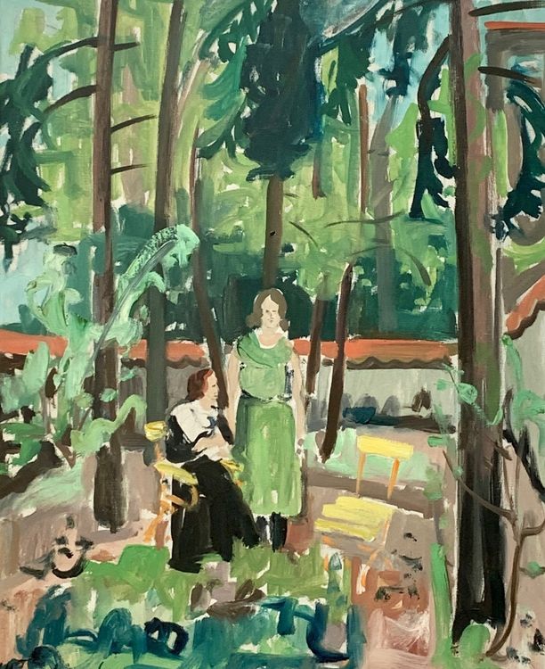 NEUENSCHWANDER Albert, "Im Garten", Öl, signiert. (Gebraucht) in für ...