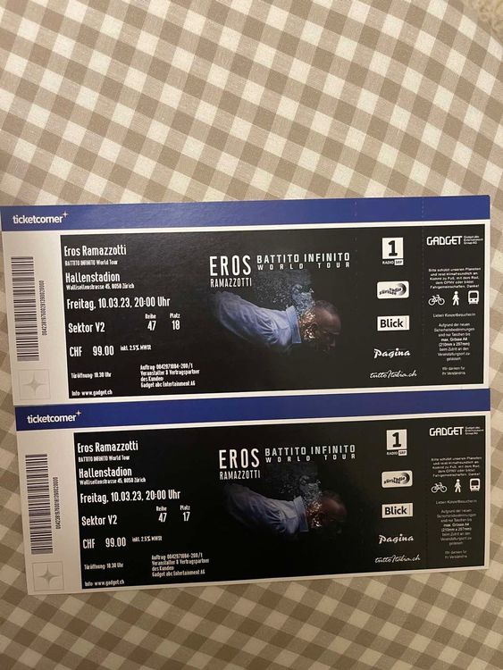Eros Ramazotti Tickets | Kaufen auf Ricardo