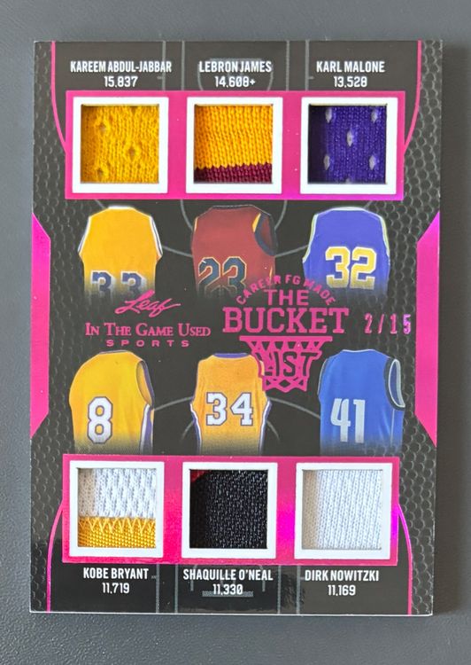 NBA Lebron Kobe Shaq Leaf 2024 Game Used Patch Card /15 (Neu (gemäss ...