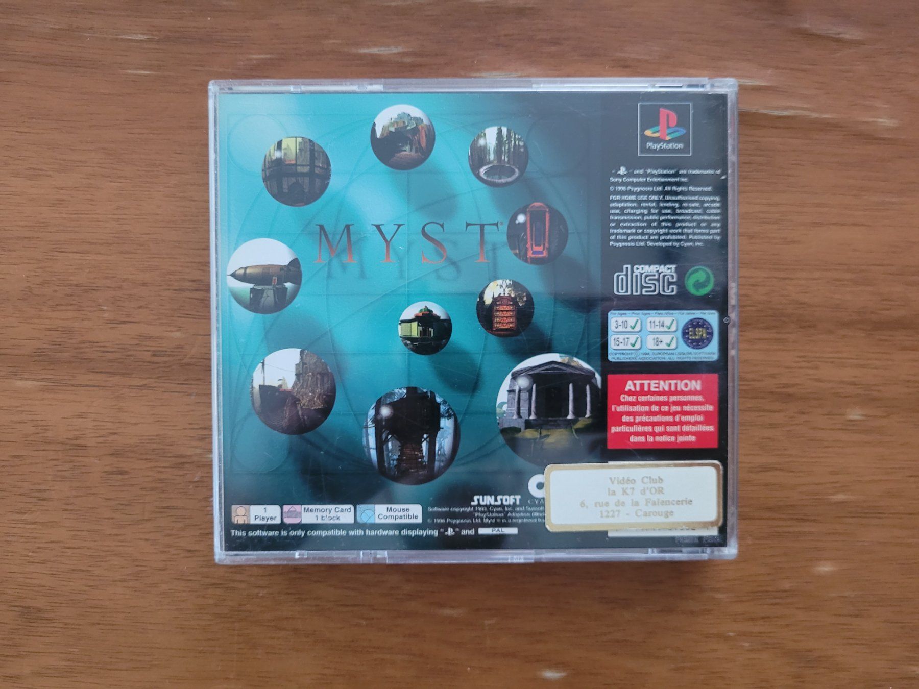 Myst – PS1 – Bon état – Multilingue (FR/DE/IT/NL) (Gebraucht) in Petit ...
