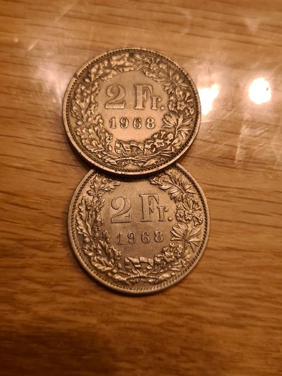 2 Franken 1968 ohne Münzzeichen B (Gebraucht) in Zollikofen für CHF 10 – mit Lieferung auf ...