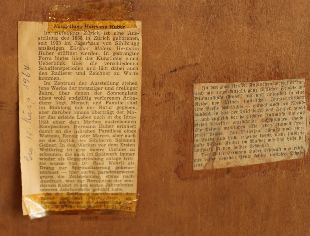 Hermann Huber 1888-1967 Oel Platte signiert + datiert 1925 (Gebraucht ...