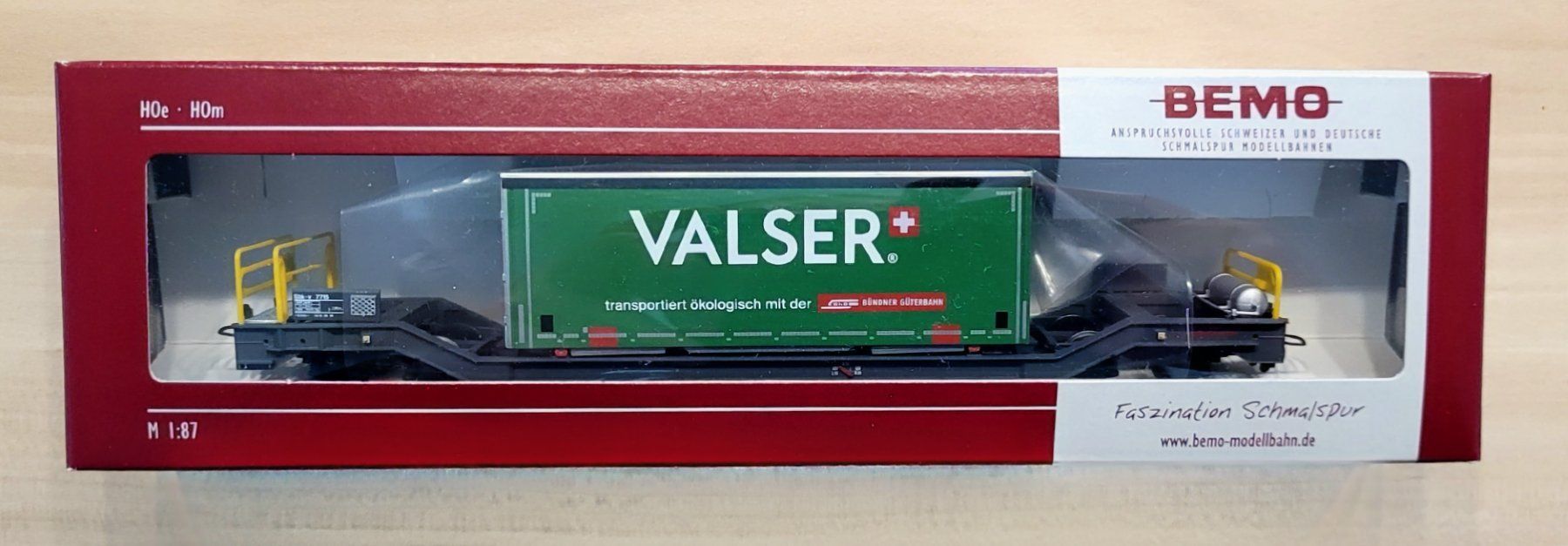 Bemo RhB Sbk-v 7715 Tragwagen Container "Valser" SoMo (Neu und ...