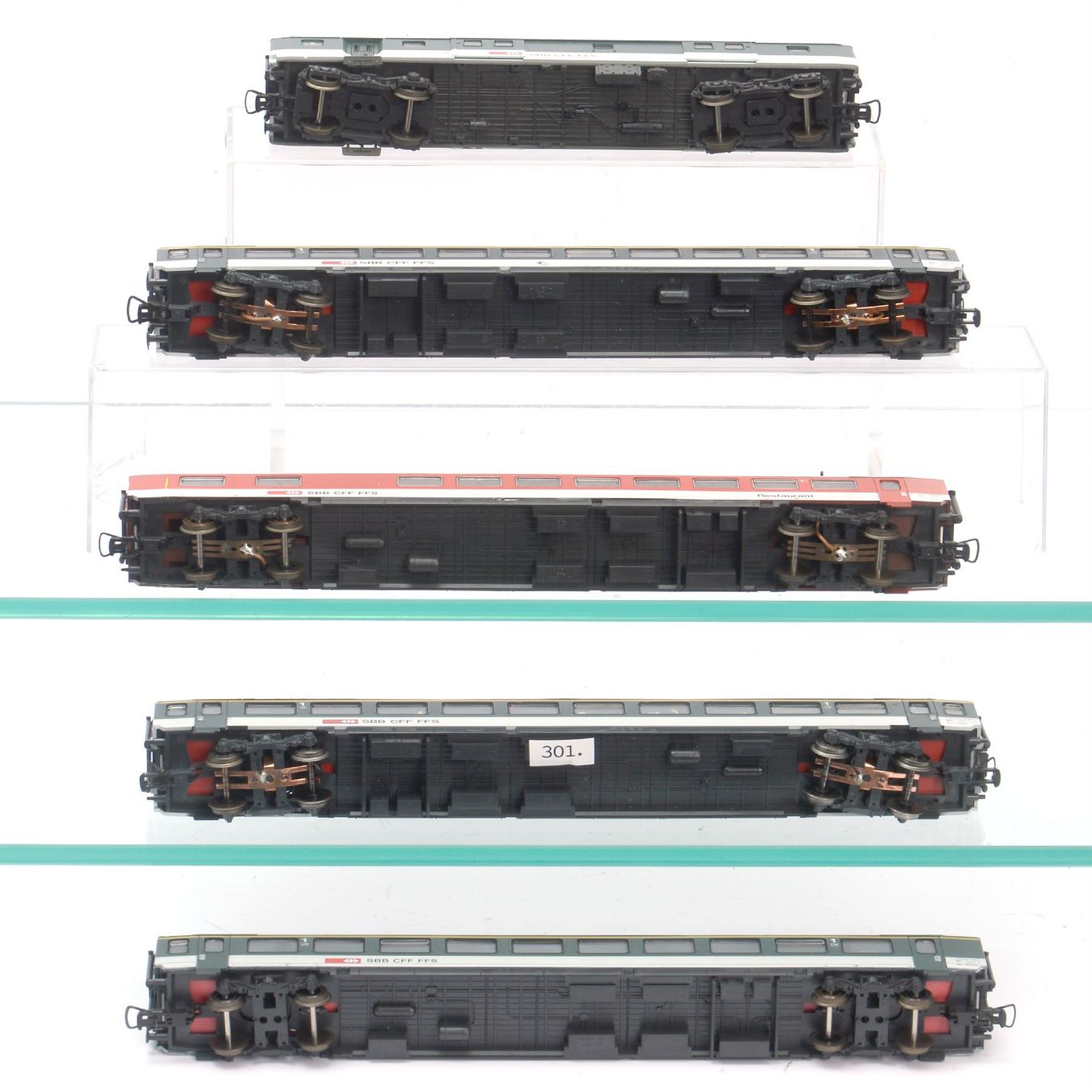 5 Roco SBB Schnellzugswagen, teilw. belebt, H0, GS (Gebraucht) in ...