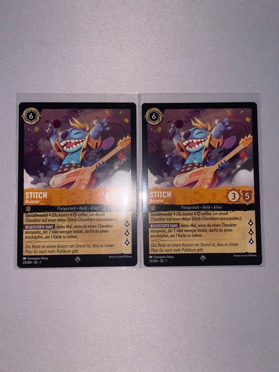 2x Disney Lorcana STITCH Rockstar DE | Kaufen auf Ricardo