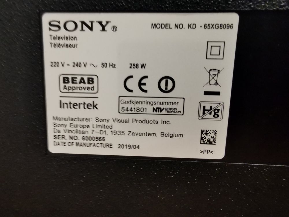 Sony TV KD 65XG8096 | Kaufen auf Ricardo