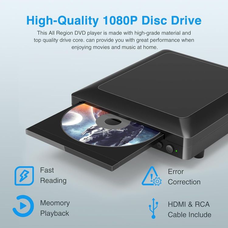 DVD Player DVD Spieler HDMI AV USB Full HD 1080p Upscalling (Neu und ...