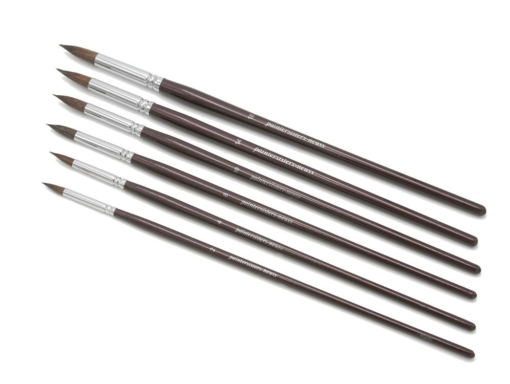 Pinsel Naturhaar Rund-Spitz 6tlg Premium (Neu und originalverpackt) in ...