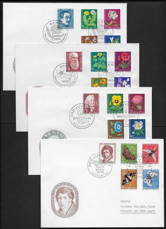 1955, 1958-60 SET illust. FDC Serie kompl. top selten ab 1.- | Kaufen auf Ricardo