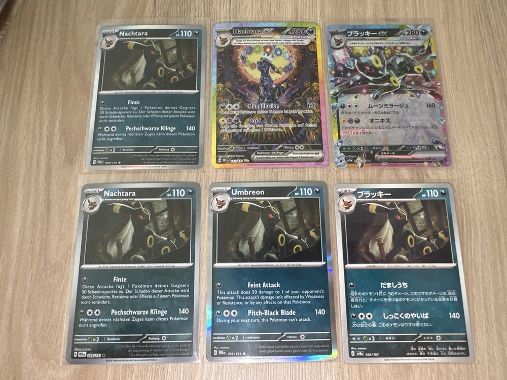 Ab 1.- Pokemon Karten: Nachtara ex / Umbreon prismatische (Neu (gemäss ...