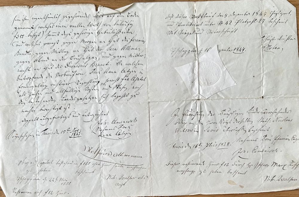 Antike Handgeschriebene Brief mit Sigel aus 1827 (Gebraucht) in Root ...