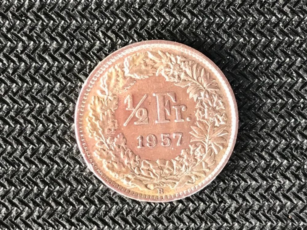 Silbermünze 50 Rappen 1957 (Gebraucht) in 8903 Birmensdorf für CHF 1.5 ...