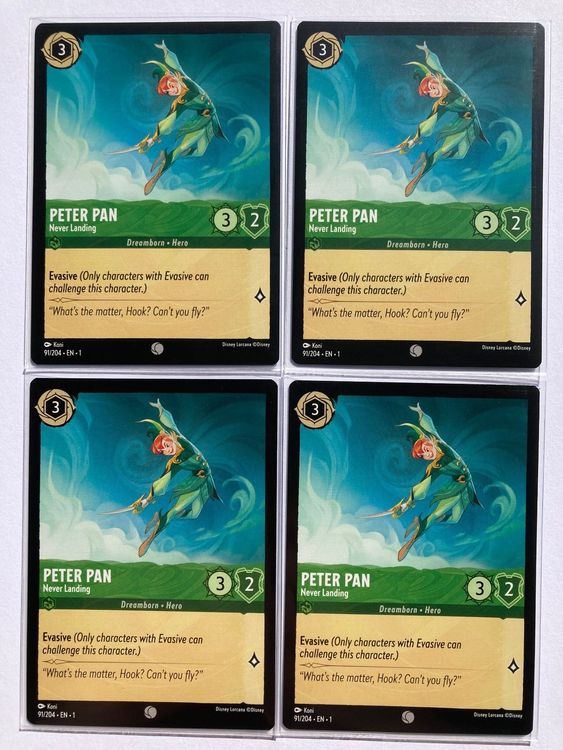 Lorcana Disney set 4 cards PETER PAN 91/204 EN | Kaufen auf Ricardo