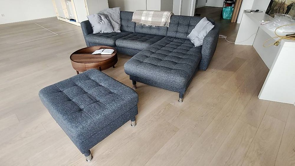 Ikea Landskrona Sofa mit Hocker in gunnared dunkelgrau (Gebraucht) in ...
