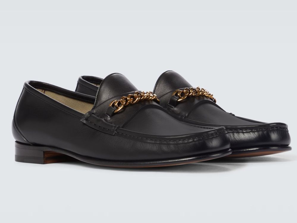 TOM FORD York Chain Links Schwarz Leder Slip On Loafers 41.5 (Neu ...