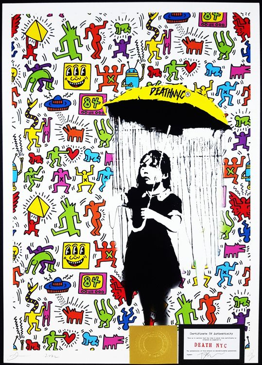 Death NYC Graffiti Pop Art Druck " Haring Banksy Nola Girl | Kaufen auf ...