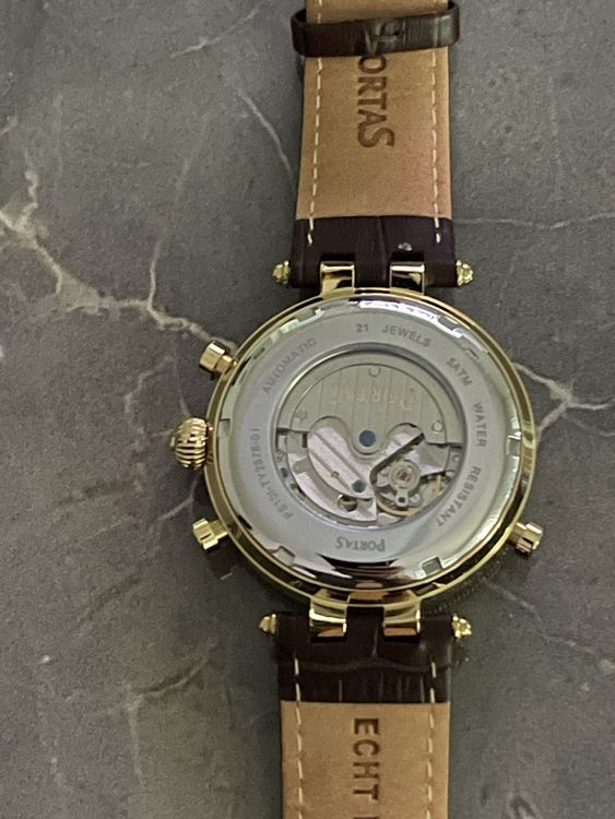 Goldener PORTAS Chronograph AUTOMATIC läuft (Neu (gemäss Beschreibung ...