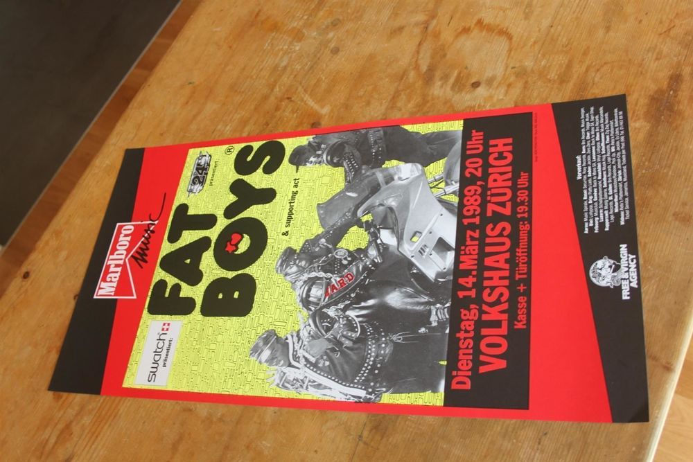 FAT BOYS - CONCERT POSTER 1989 (D'occasion) à Pfaffhausen pour CHF 22 ...
