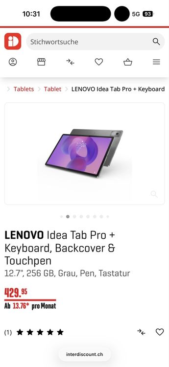 LENOVO Idea Tab Pro + Keyboard, Backcover & Touchpen (Neu (gemäss ...