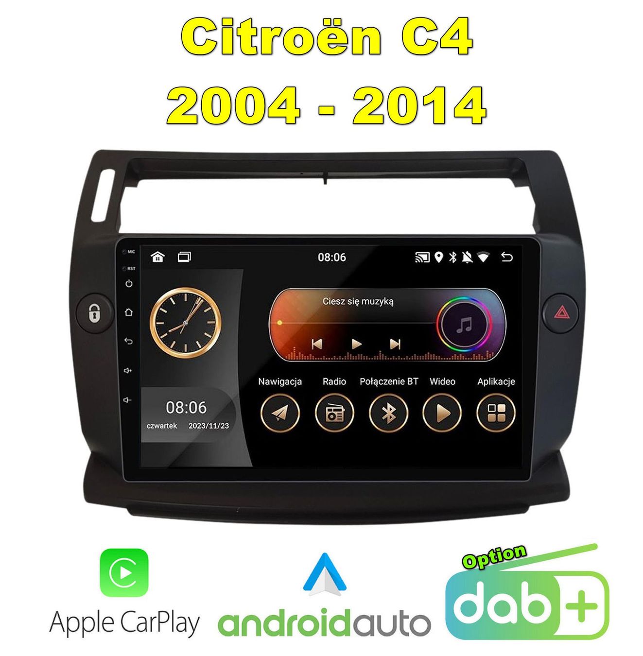 Radio Citroën C4 (2004 – 2014) -Android, DAB+, Carplay, GPS (Neuf avec ...