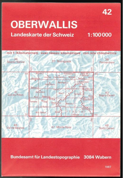 Landkarte 42 Oberwallis (1987) (Neu (gemäss Beschreibung)) in Zürich ...