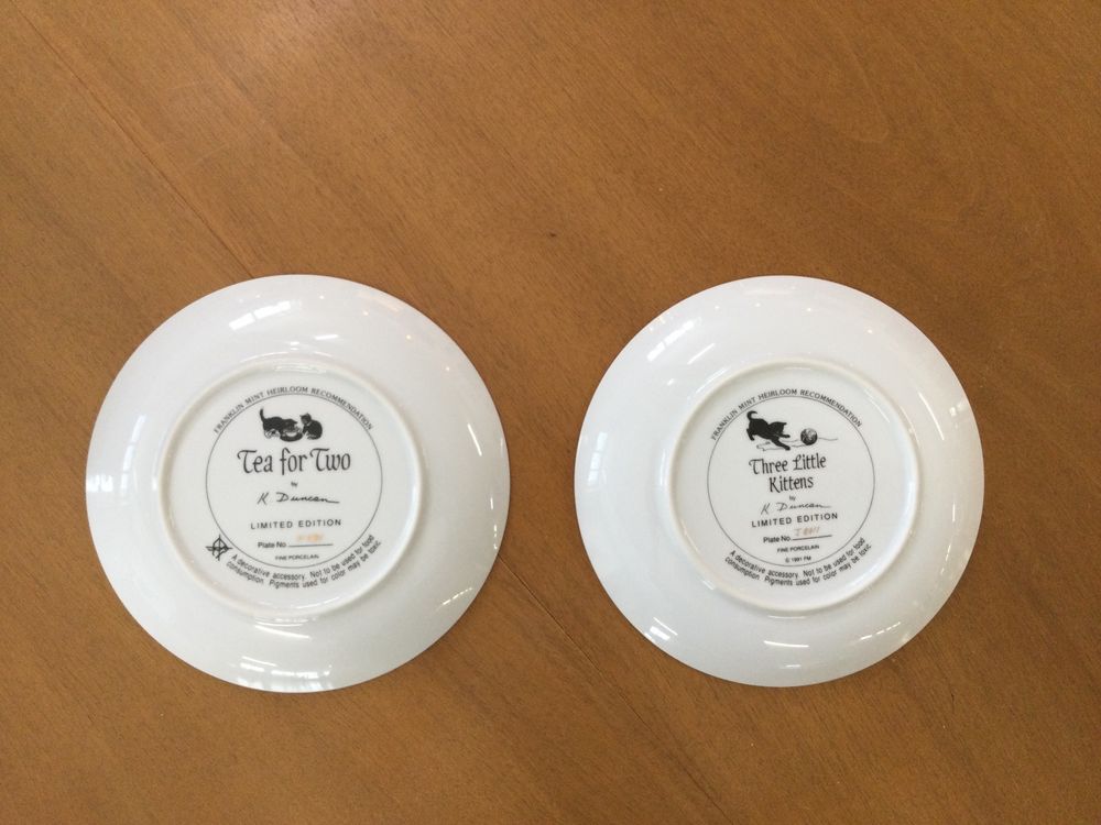 Zwei Katzenteller von K. Duncan | Kaufen auf Ricardo