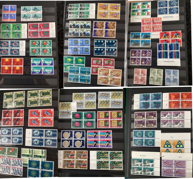 CH Briefmarkenalbum, über 200 Viererblocks etc. | Kaufen auf Ricardo
