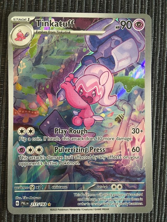 Pokemon Paldea Evolved Tinkatuff Art Rare EN (Neu (gemäss Beschreibung ...