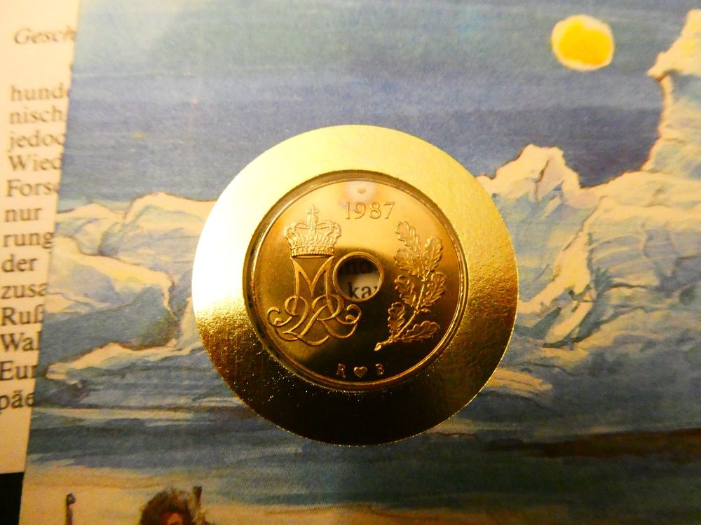 Dänemark 1987, 25 Oere - unzirkuliert, Münzbrief Grönland (Neu (gemäss Beschreibung)) in ...