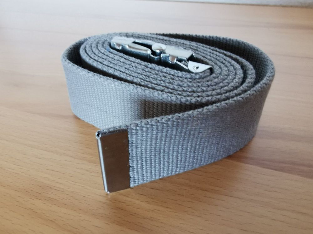 NEUER Stoffgürtel Grau, nickelfreie Schnalle TW 130, kürzbar | Kaufen ...