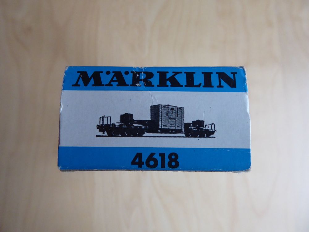 Märklin 4618 H0, Tiefladewagen mit Kiste | Kaufen auf Ricardo