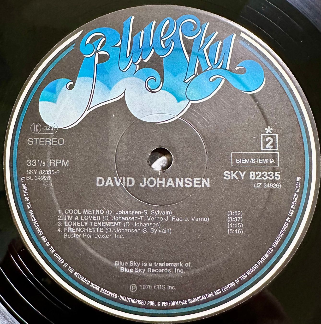 David Johansen - David Johansen // LP: NM; Sleeve: VG+ (Gebraucht) in ...