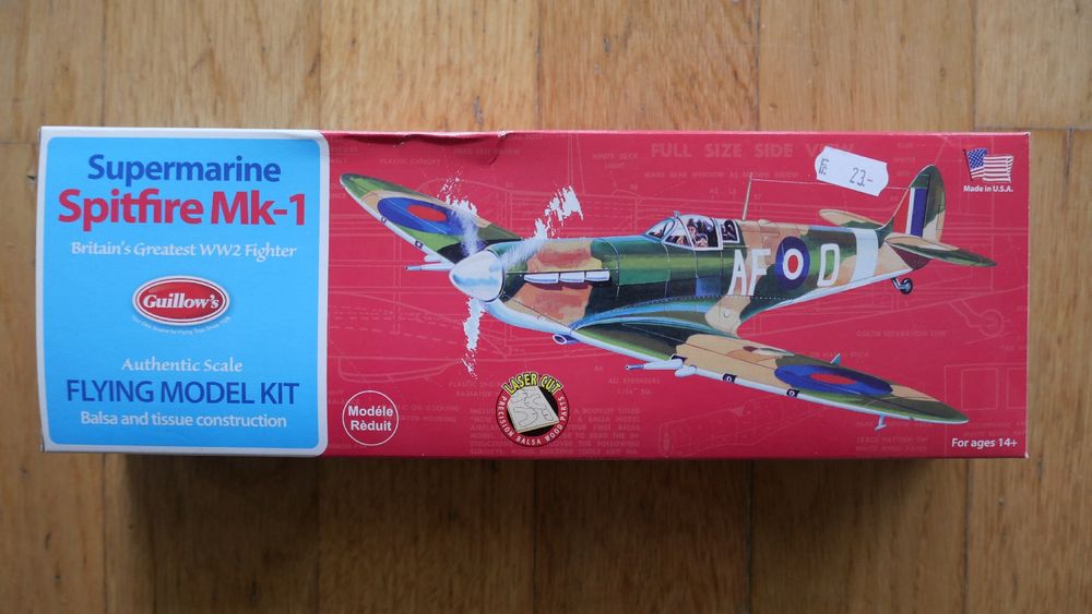 Guillow's Spitfire Mk-1 Balsa Flying Model Kit (Neu (gemäss ...