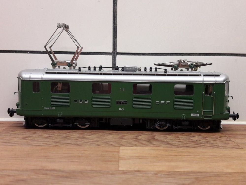 Hag HO DC : CFF locomotive Re 4/4 I verte tilleul Nr 416 (D'occasion) à ...