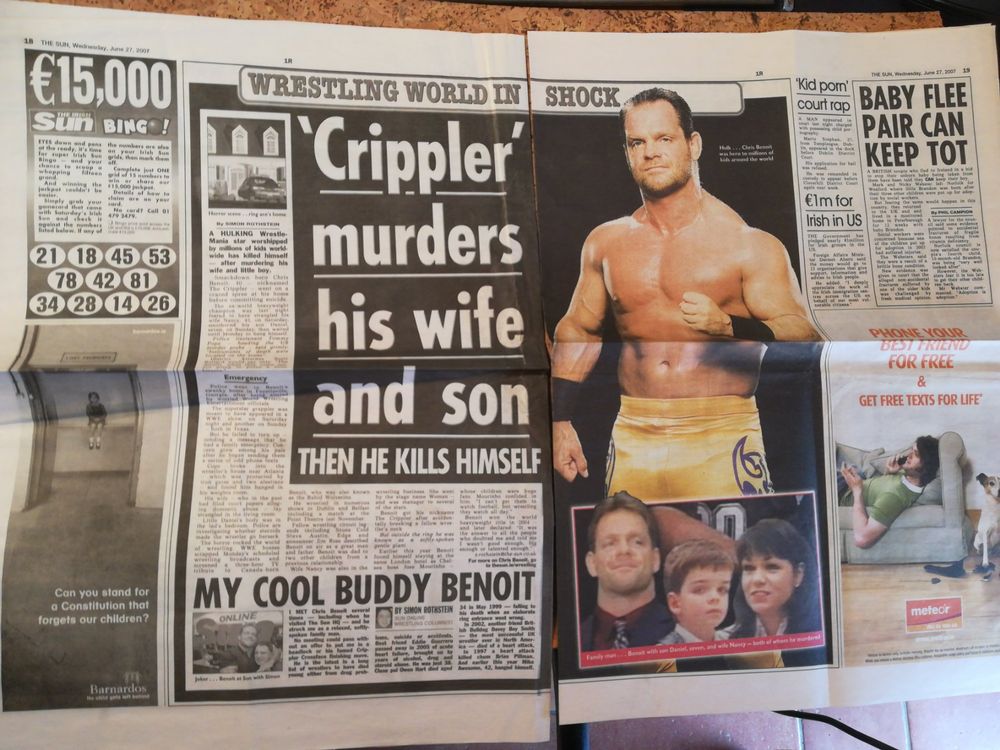 Rare Chris Benoit murder Newspaper 2007 WWE (Gebraucht) in Charrat für ...