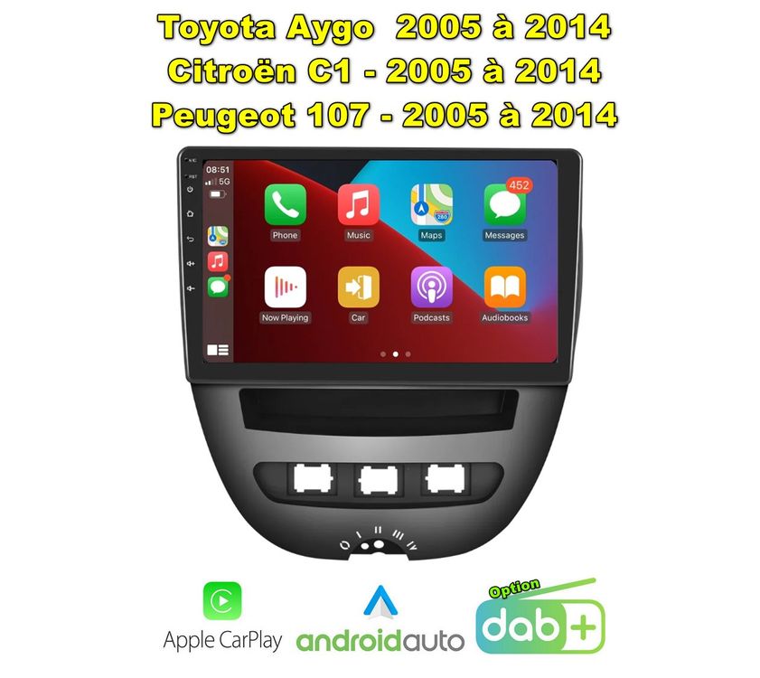 Radio AYGO, C1, 107 Android 13 - Bluetooth, DAB+, Carplay (Neu und ...