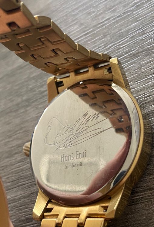Uhr Hans Erni Lauf der Zeit goldfarbig | Kaufen auf Ricardo